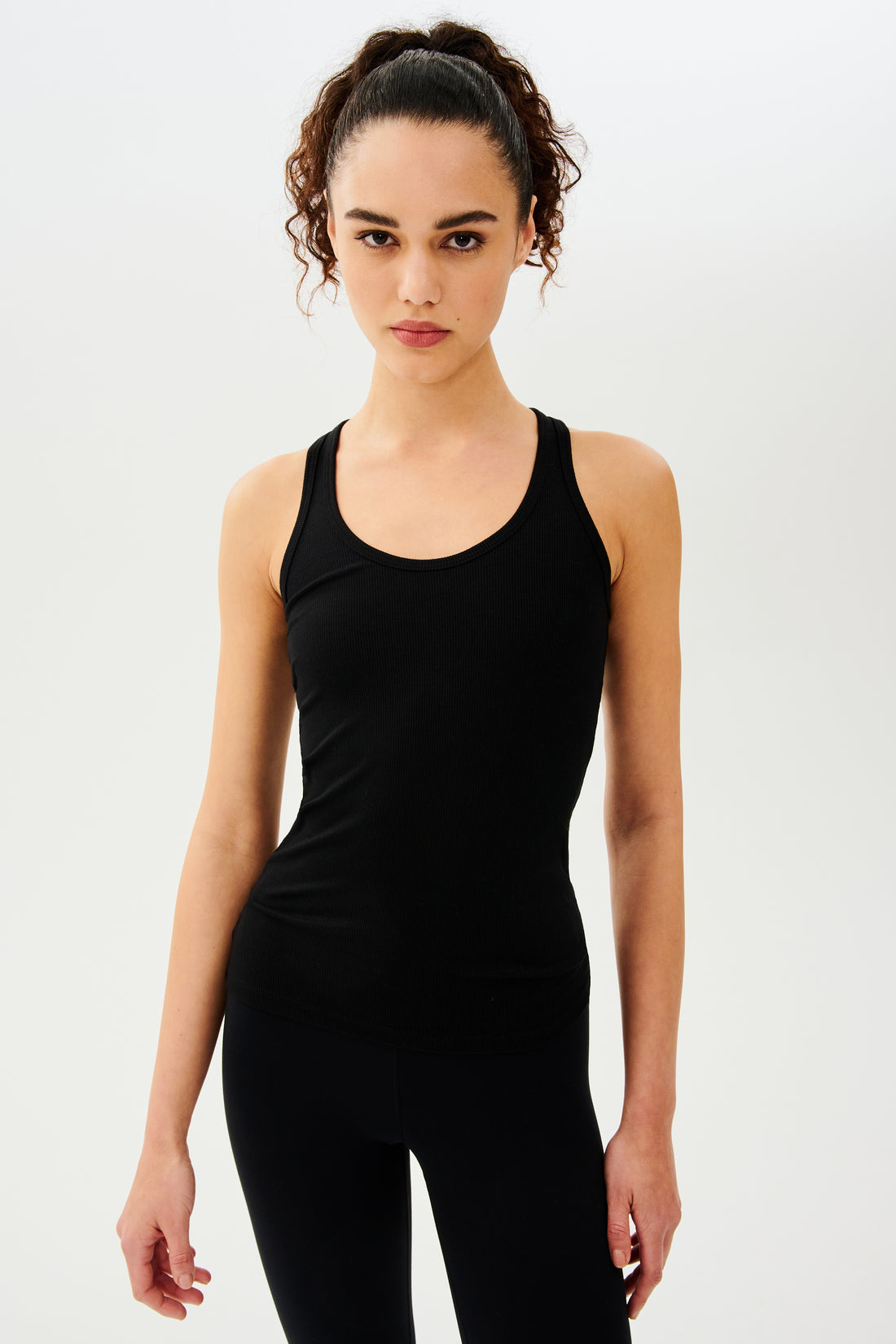 Women's Ashby Ribbed Tank in Black – SPLITS59